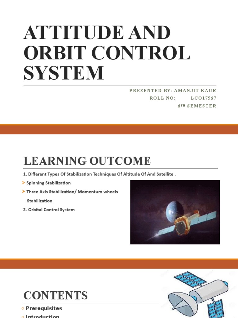 Altitude and Orbit Control | PDF | Satellite | Rotation Around A Fixed Axis
