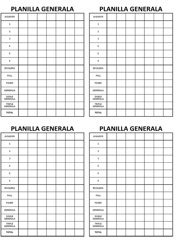 Planilla Generala | PDF