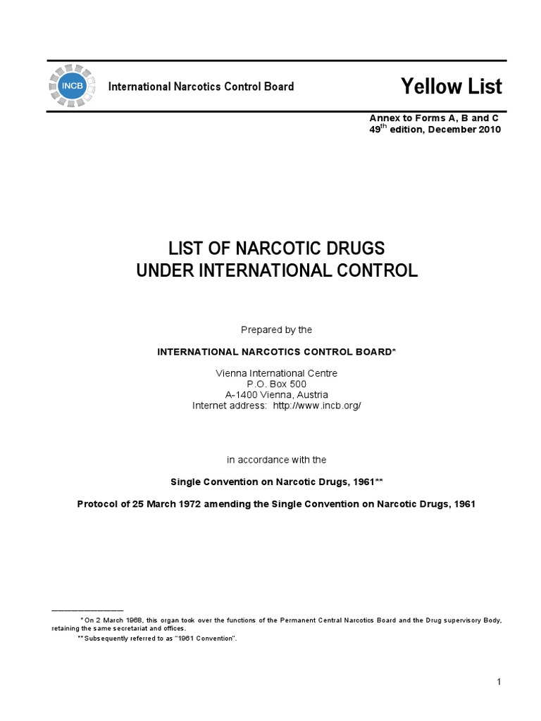 International Narcotics Control Board | PDF | Narcotic | Morphine