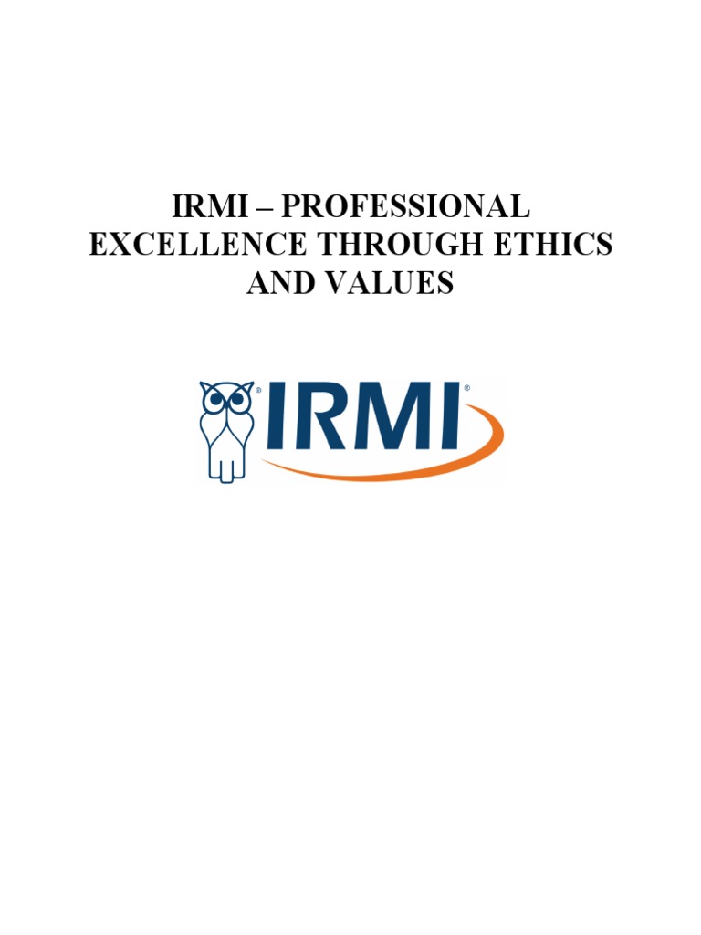 IRMI-Professional Excellence Through Ethics and Values V1 | PDF ...