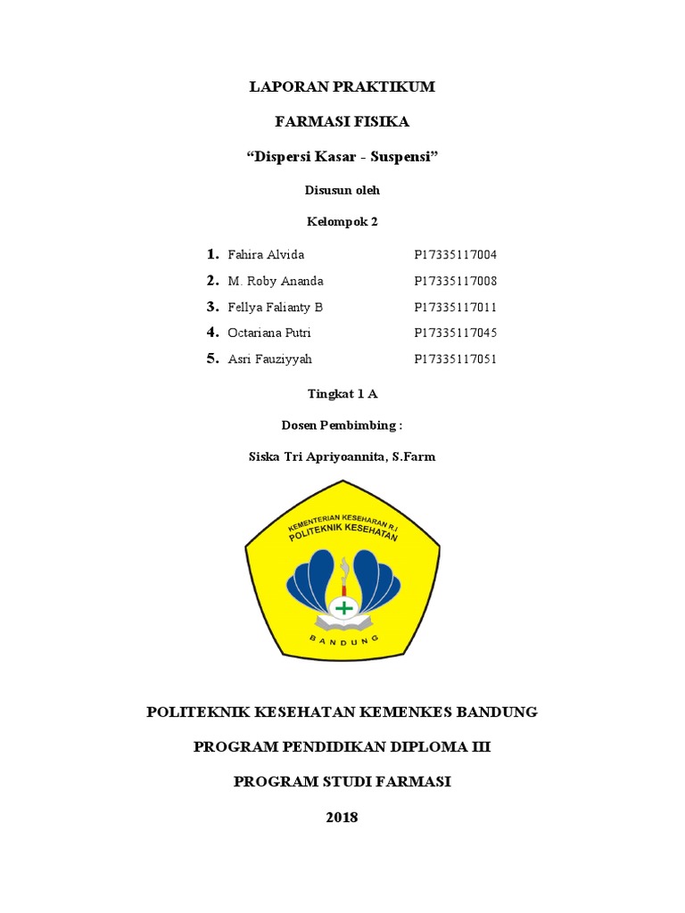 1890 - Laporan Dispersi Kasar Suspensi. | PDF