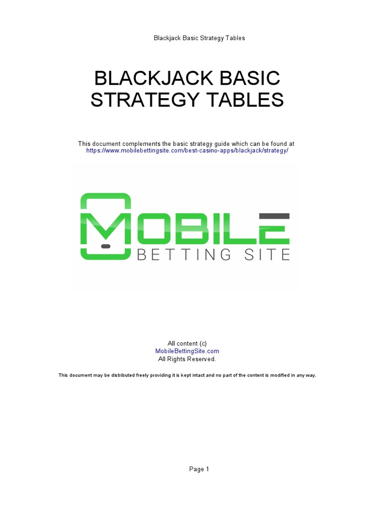 Blackjack Basic Strategy Tables | PDF