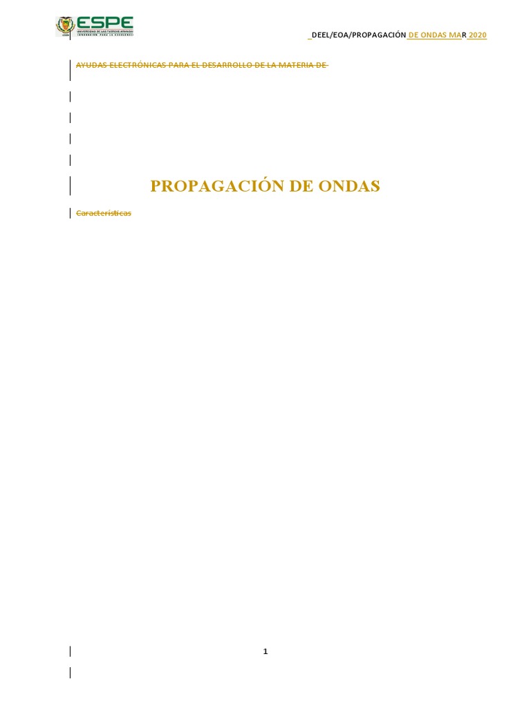 PROPAGACIÓN DE ONDAS MARZO 2020 16 Abr 2020 | PDF | Olas | Radiación ...
