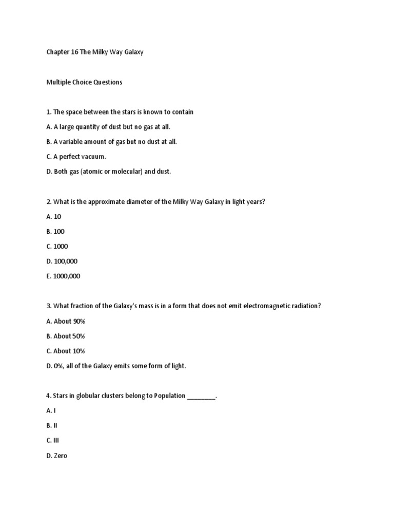 Chapter 16 The Milky Way Galaxy Project | PDF | Milky Way | Stars