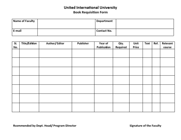 Book Requisition Form | PDF