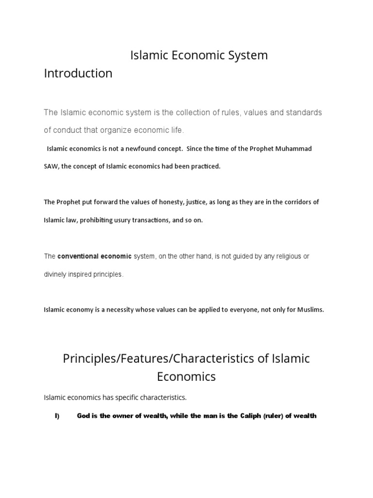 Economic System | PDF | Sharia | Interest