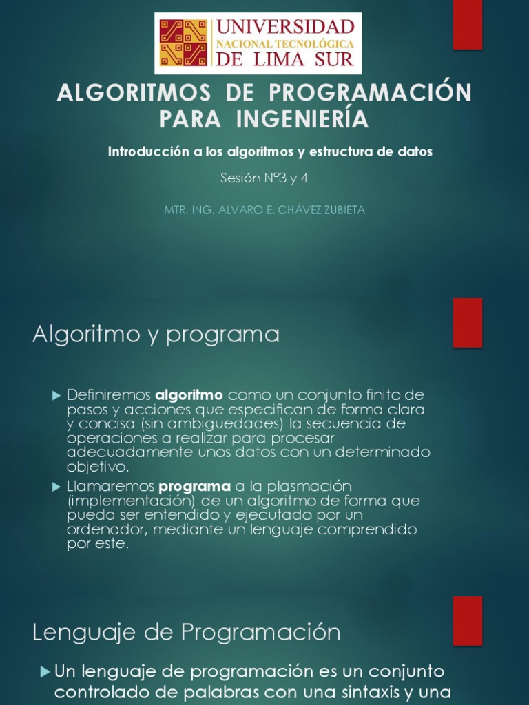 Algoritmos de Programación para Ingeniería Sesion 3 y 4 | PDF ...