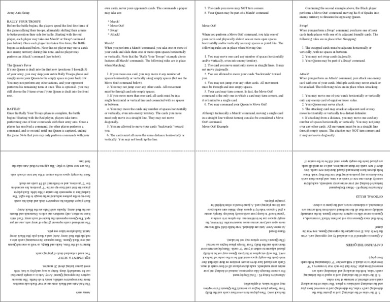 Army Ants PocketMod | PDF | Tabletop Games | Gaming