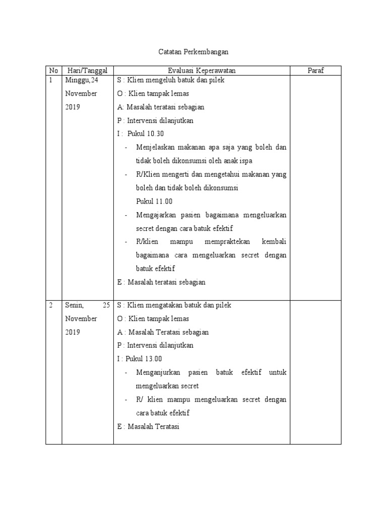 Catatan Perkembangan | PDF