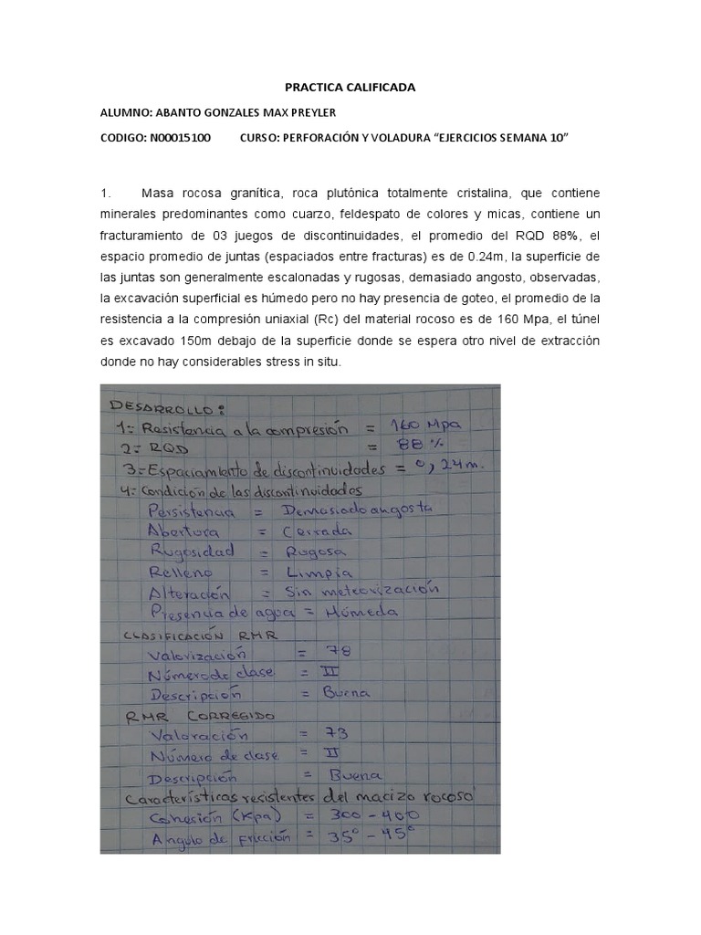 Practica Calificada Sem.10 | PDF | Túnel | Roca (geología)