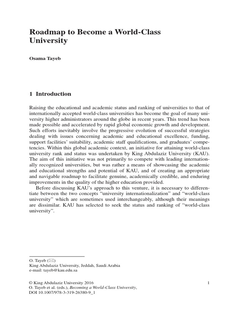 Becoming A World-Class University | PDF | Postgraduate Education ...