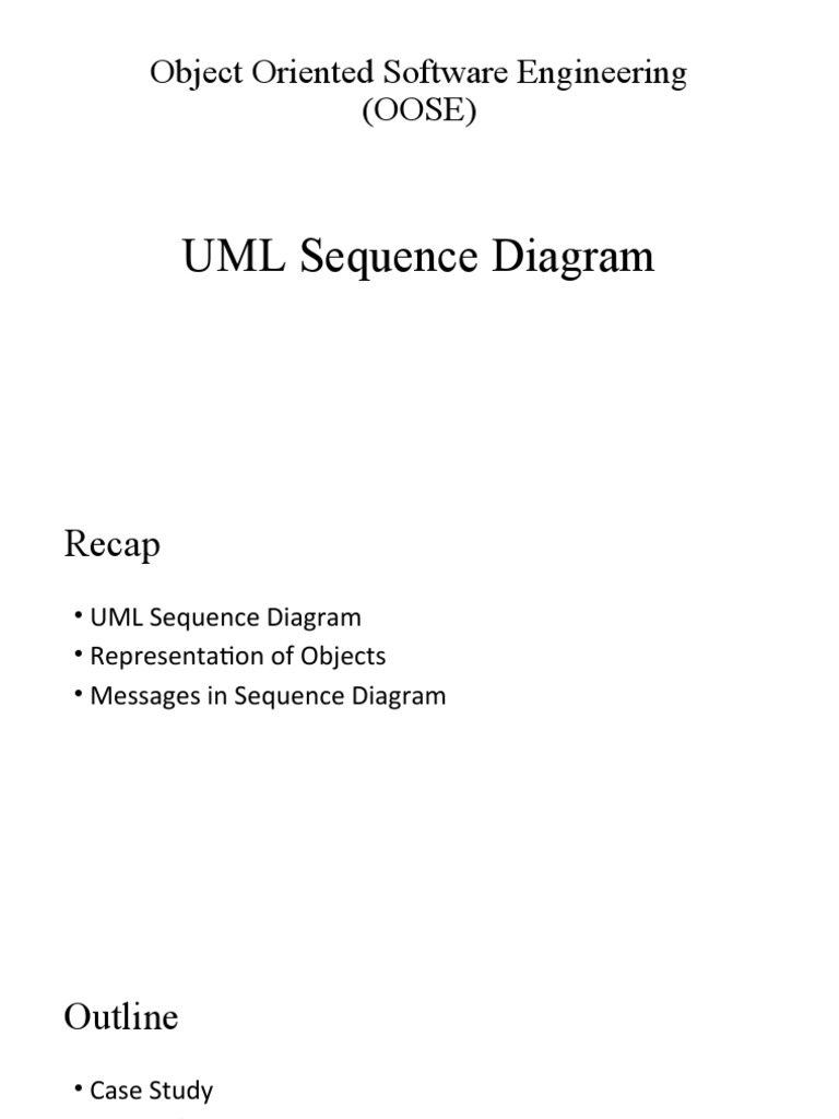 Object Oriented Software Engineering (OOSE) : UML Sequence Diagram | PDF