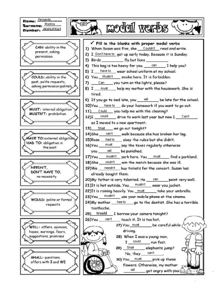 Modals Homework | PDF