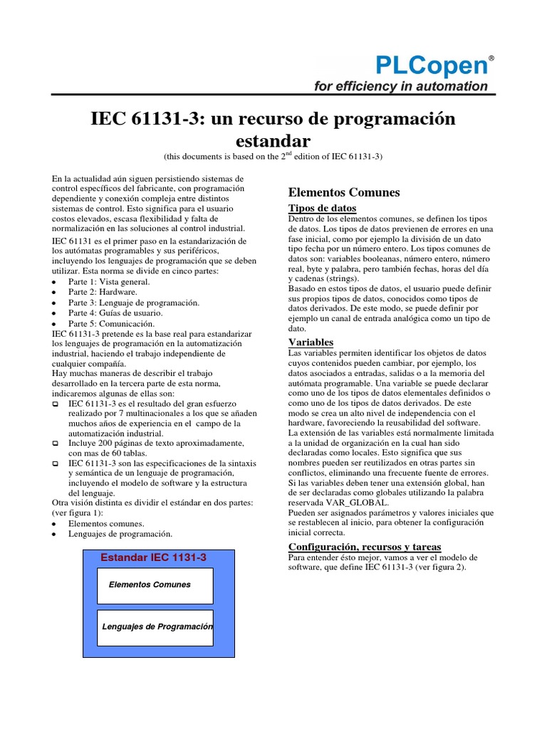 Intro Iec 61131 3 Spanish | PDF | Programa de computadora | Programación