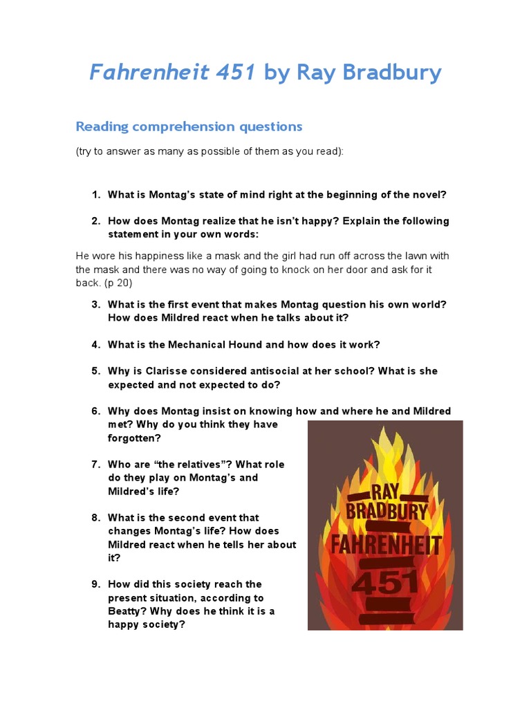 Fahrenheit 451 by Ray Bradbury: Reading Comprehension Questions | PDF
