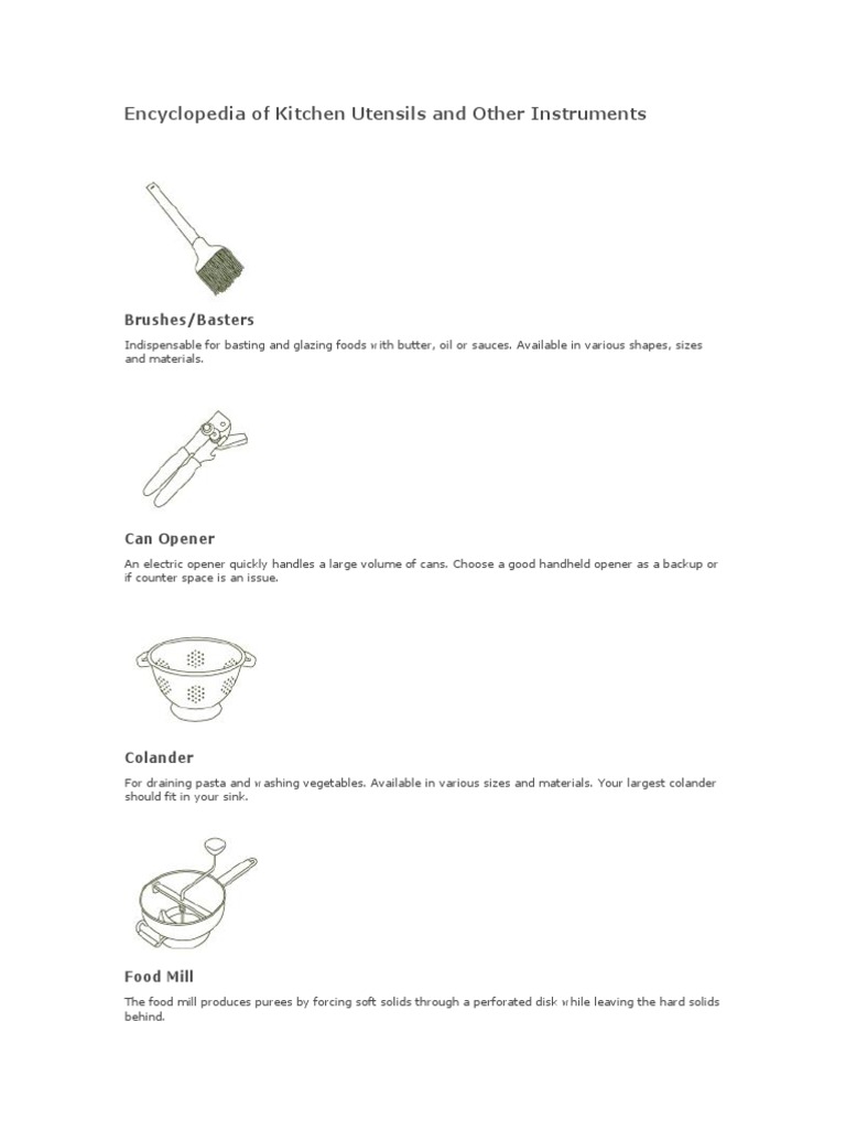 Encyclopedia of Kitchen Utensils and Other Instruments: Brushes/Basters ...