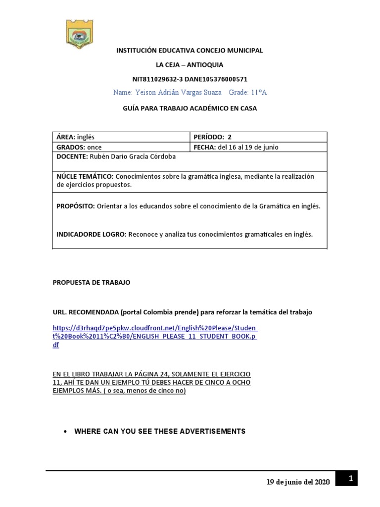 English Workshop #8 | PDF