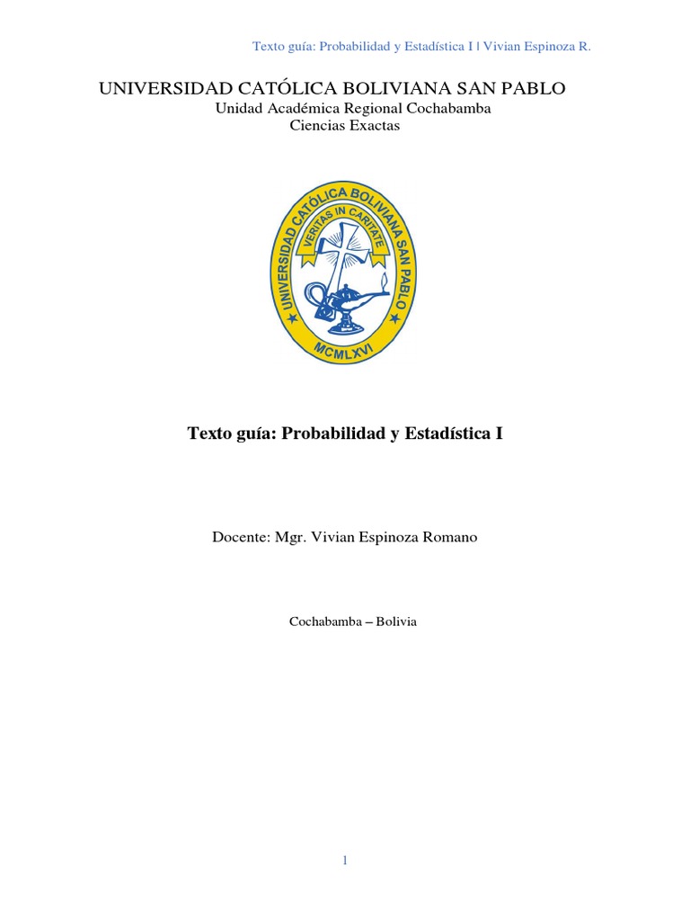 Texto Prob y Est 1 UCB PDF | Descargar gratis PDF | Media | Oblicuidad