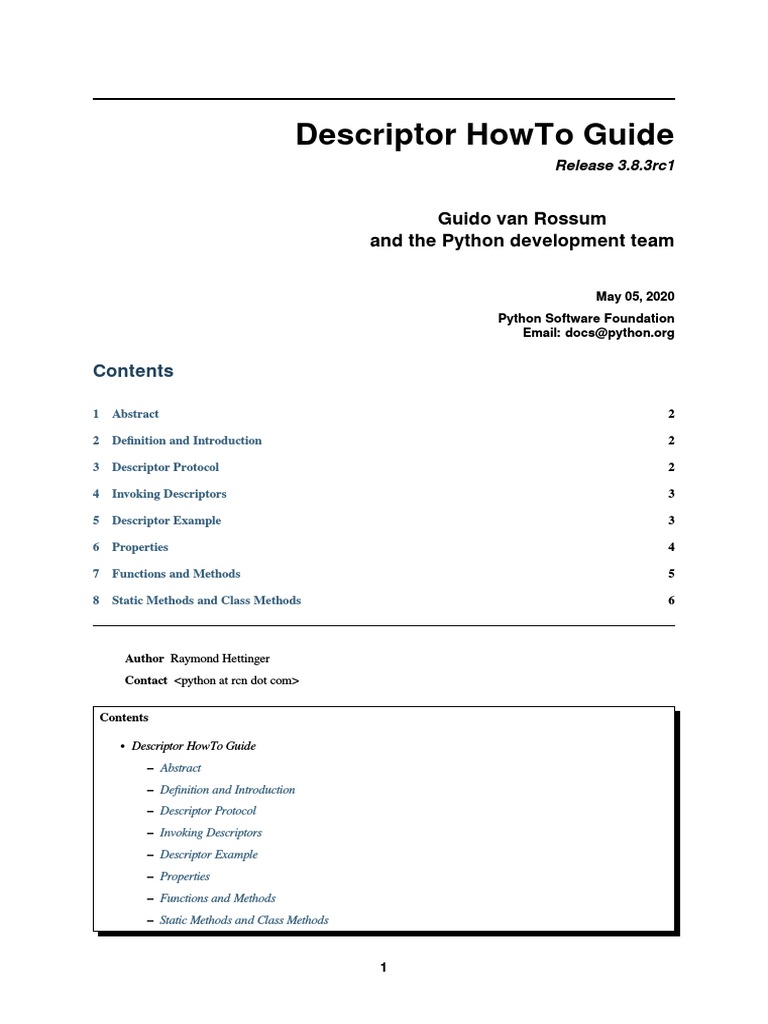 Howto Descriptor | PDF | Method (Computer Programming) | Class (Computer Programming)