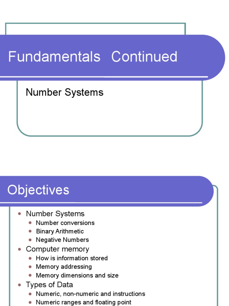 2 Fundamentals Lecture | PDF | Computer Data Storage | Numbers