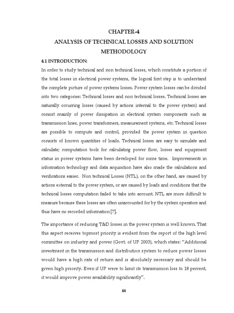 Chapter-4 Analysis of Technical Losses and Solution Methodology | PDF ...