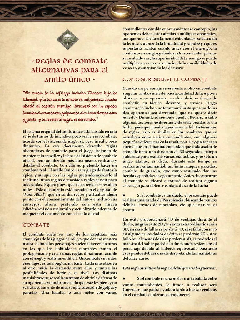 Reglas - Combate v3 (Bremuliar) | PDF | Proteger | Deporte del atletismo