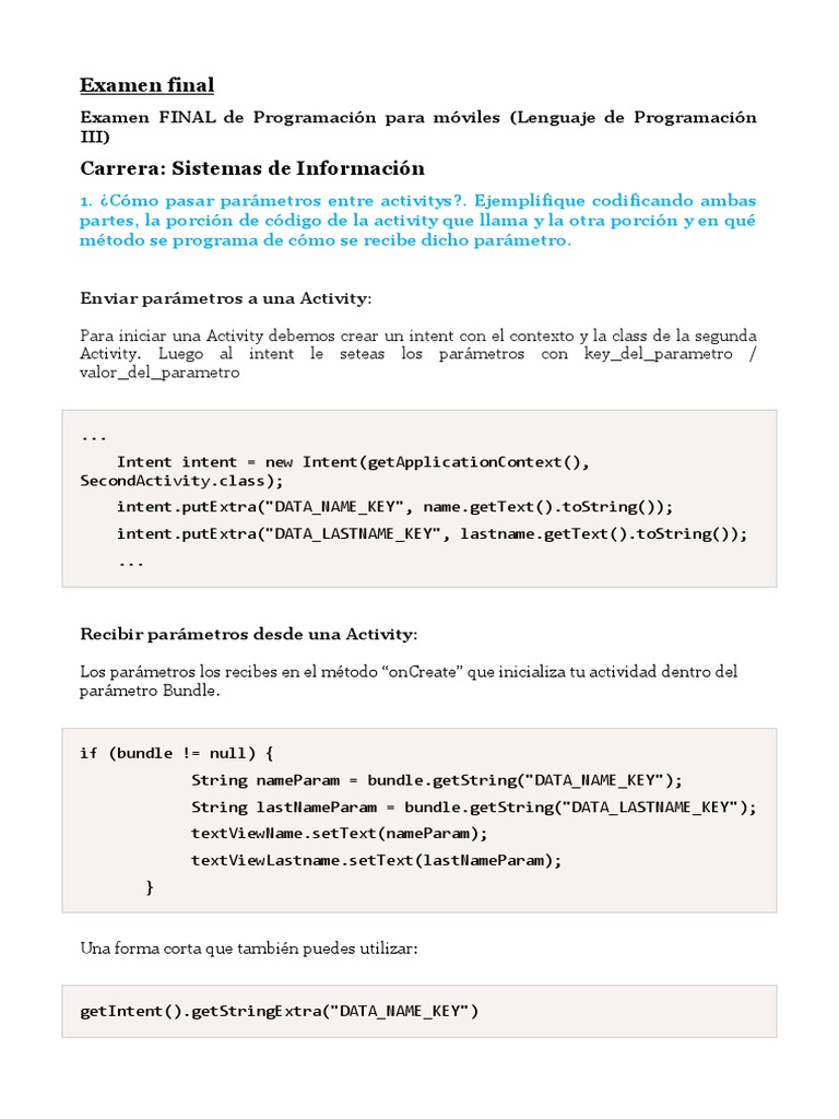 Examen Final PROGRAMACION III | PDF | Programación de computadoras ...