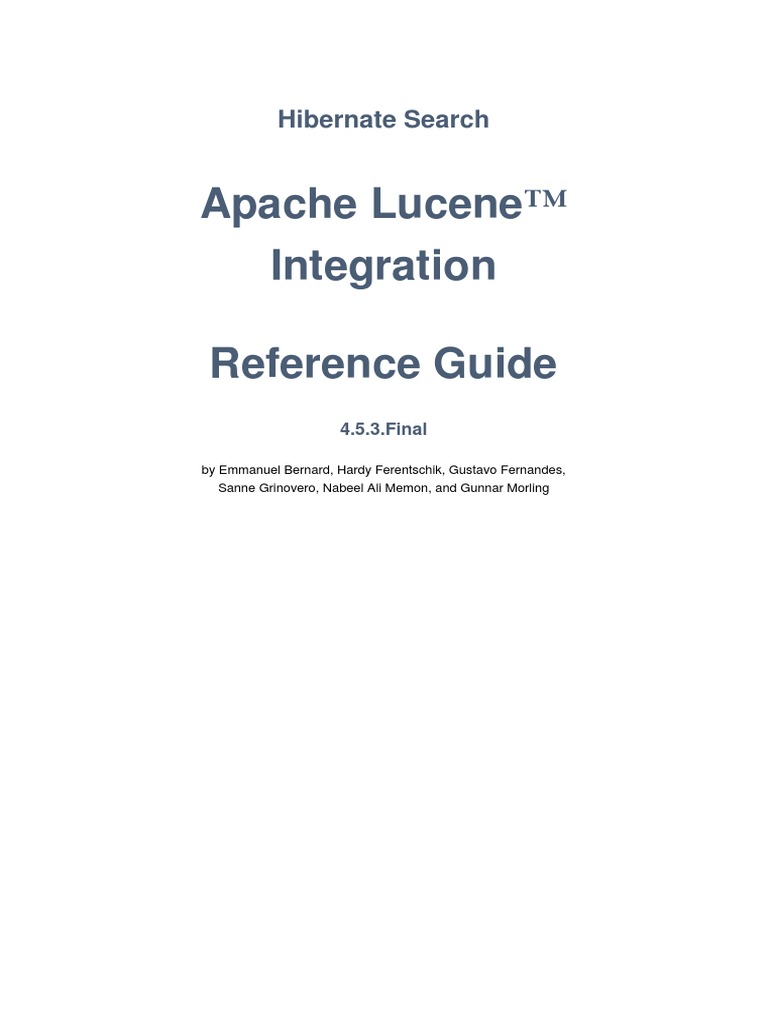 Hibernate Search Reference Lucene | PDF | Database Index | Database ...