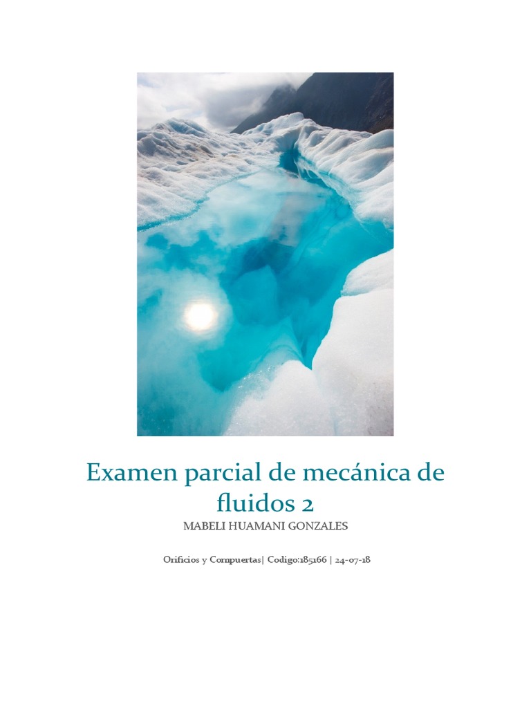 Examen Parcial de Mecánica de Fluidos 2 | PDF