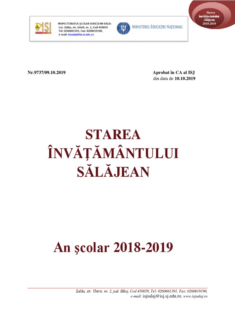 Starea Invatamantului - 2018-2019 | PDF