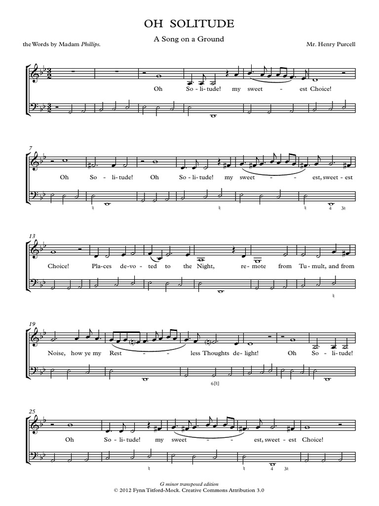 O Solitude G Minor Purcell Pdf Pdf