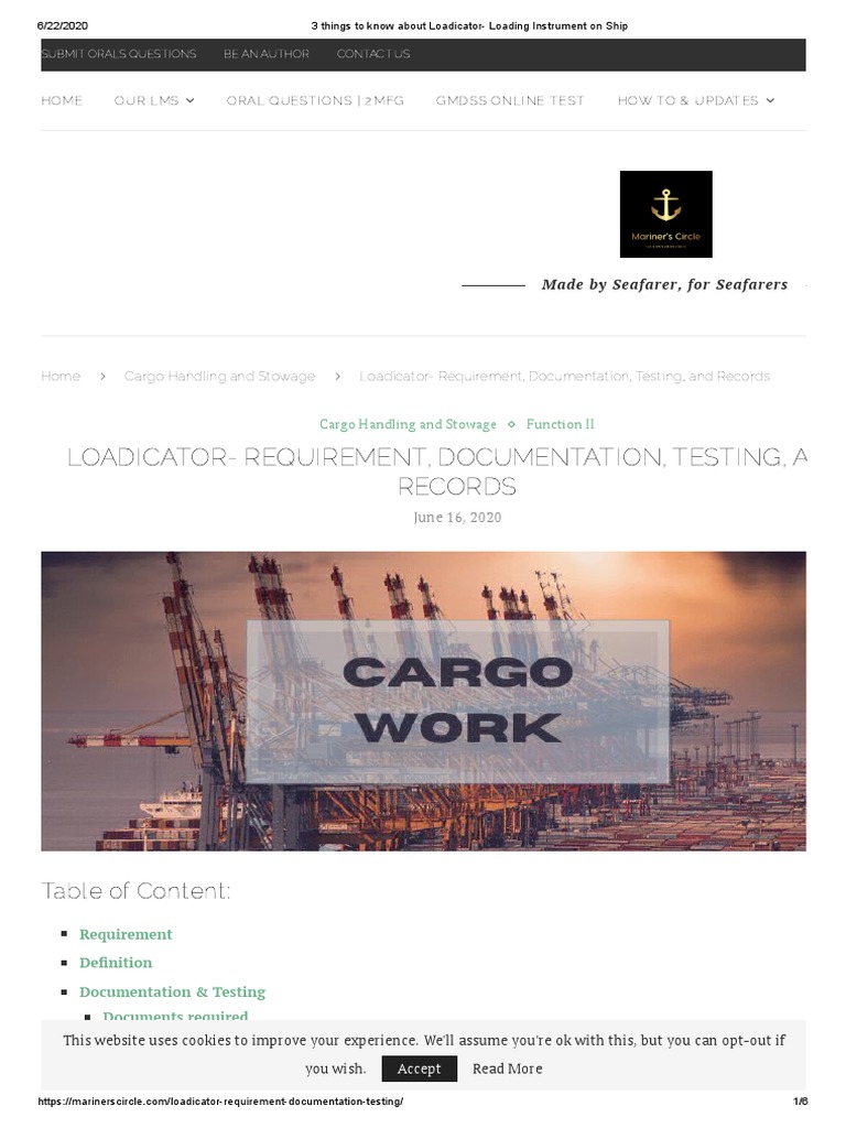 Loadicator Requirements Test Documents PDF | PDF | Ships | Oil Tanker