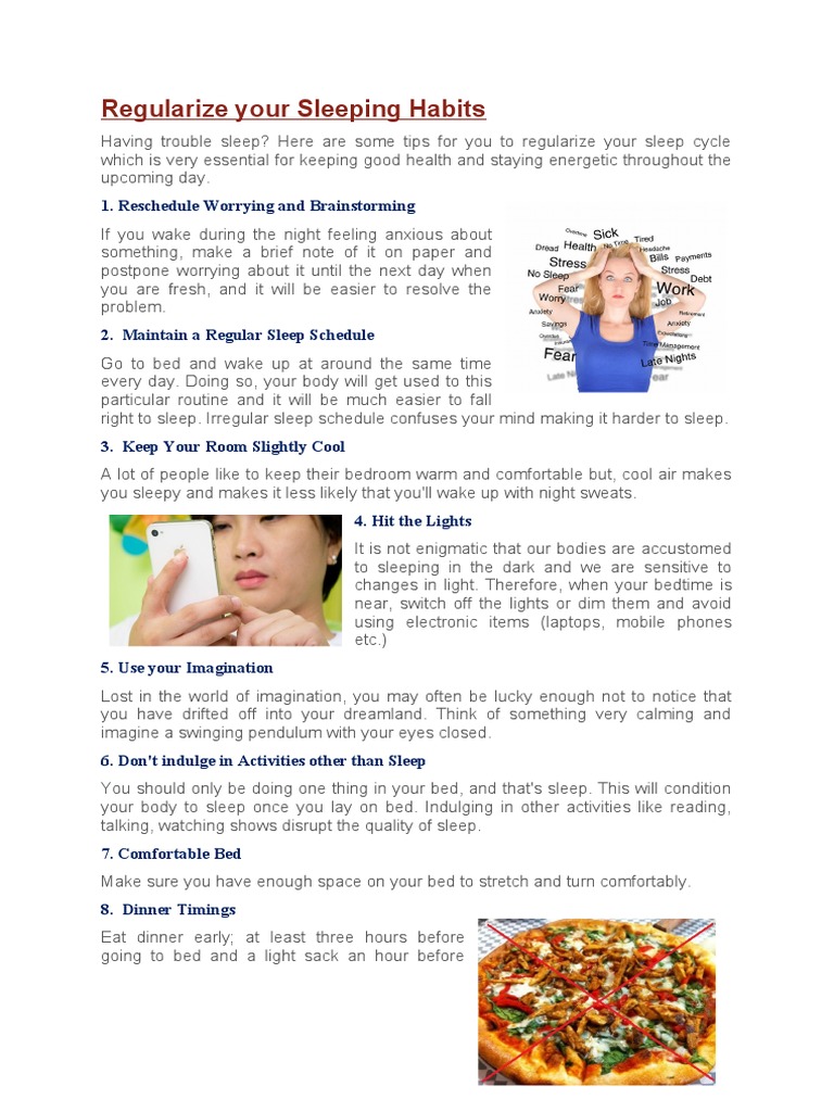 Regularize Your Sleeping Habits: 1. Reschedule Worrying and ...