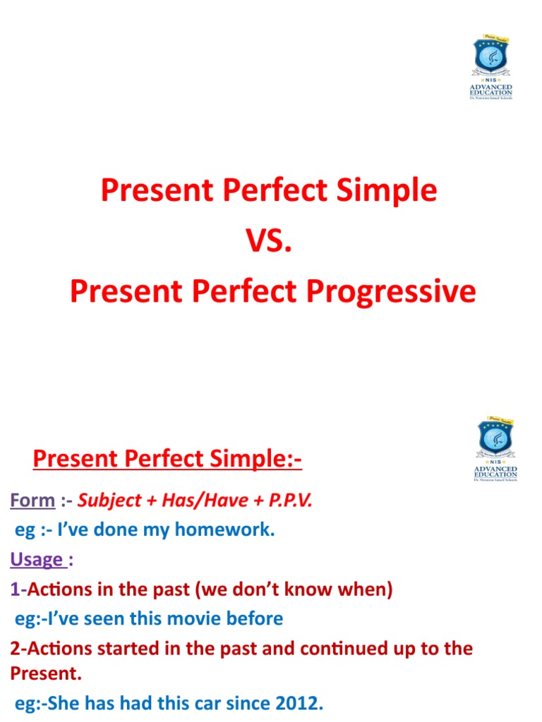 Preesent Perfect Simple+Past Simple+Present Perfect Prog. Expl. (M.S) | PDF