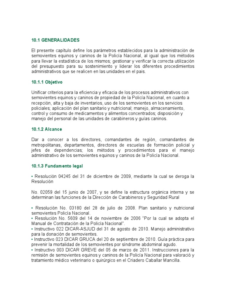 CAPÍTULO 10 MANEJO DE SEMOVIENTES | PDF | Presupuesto | Policía
