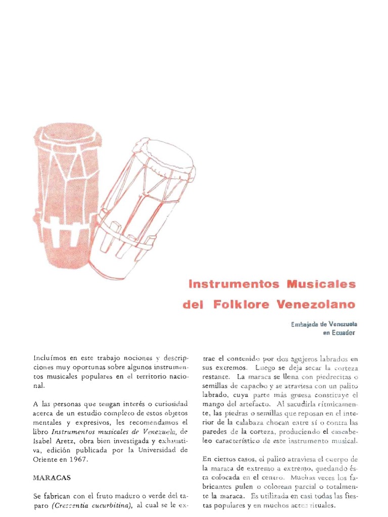 Instrumentos Musicales Del Folklore Venezolano y Su Clasificacion PDF | PDF