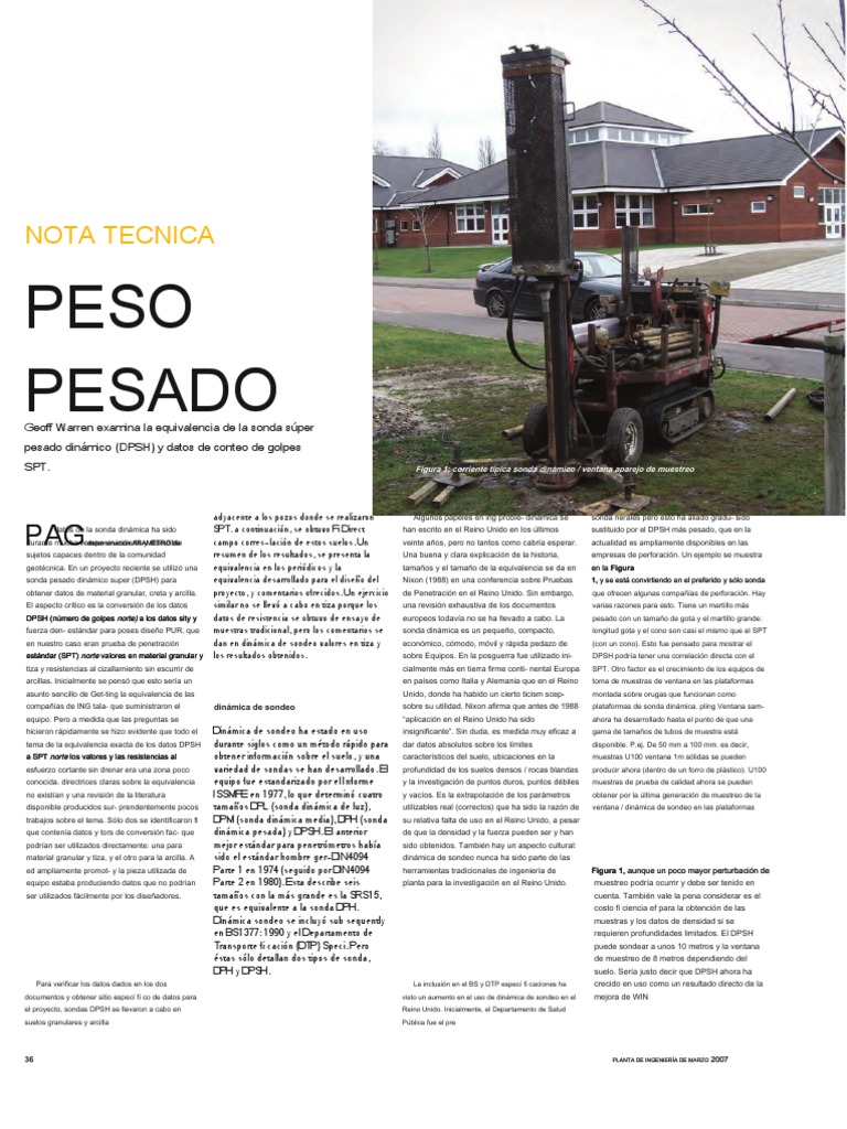 GE Mar 2007 Super Heavy Dynamic Probe DPSH Warren - En.es PDF | PDF ...