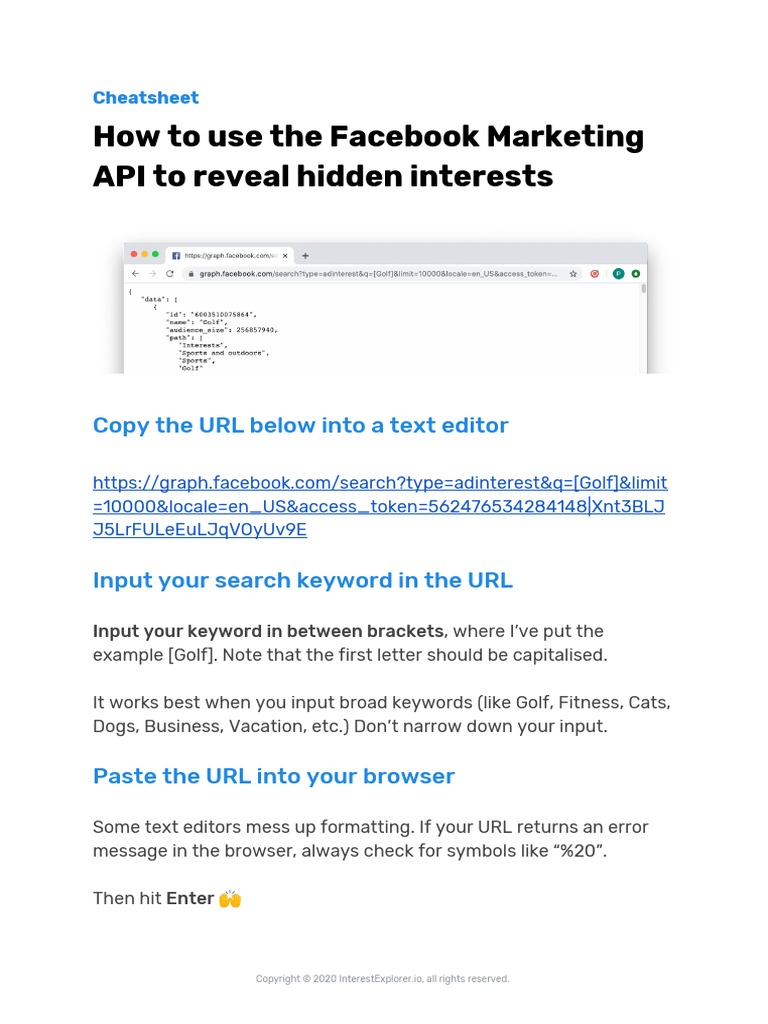 How To Use The Facebook Marketing API To Reveal Hidden Interests | PDF ...