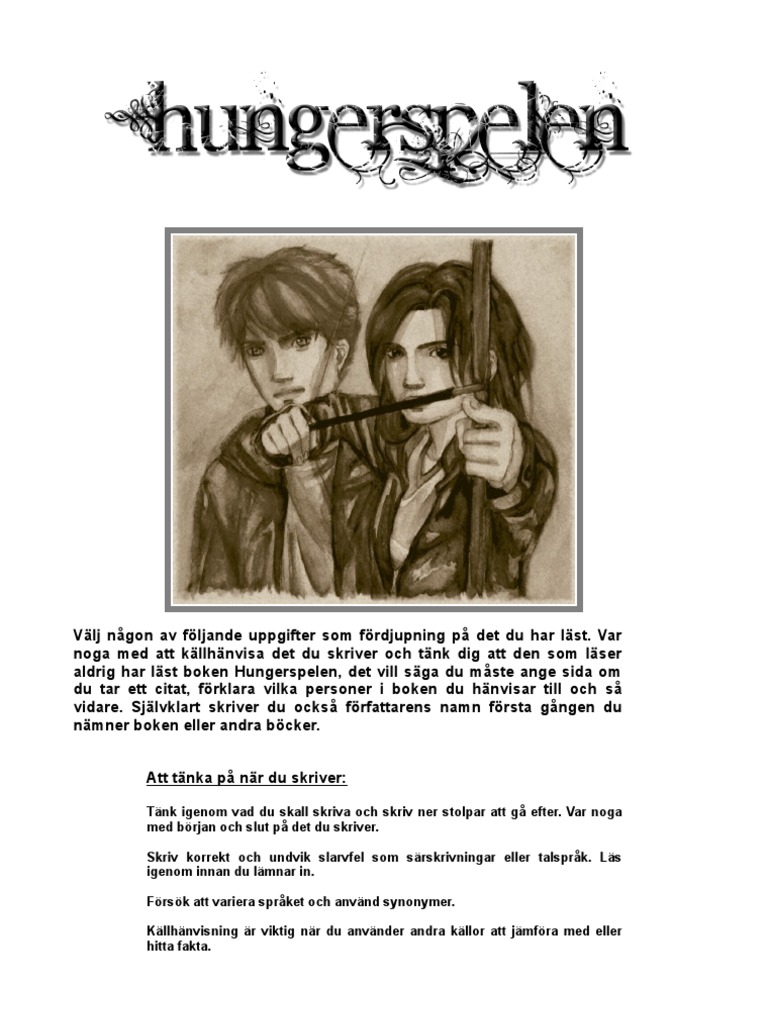 Slutuppgift Hungerspelen | PDF