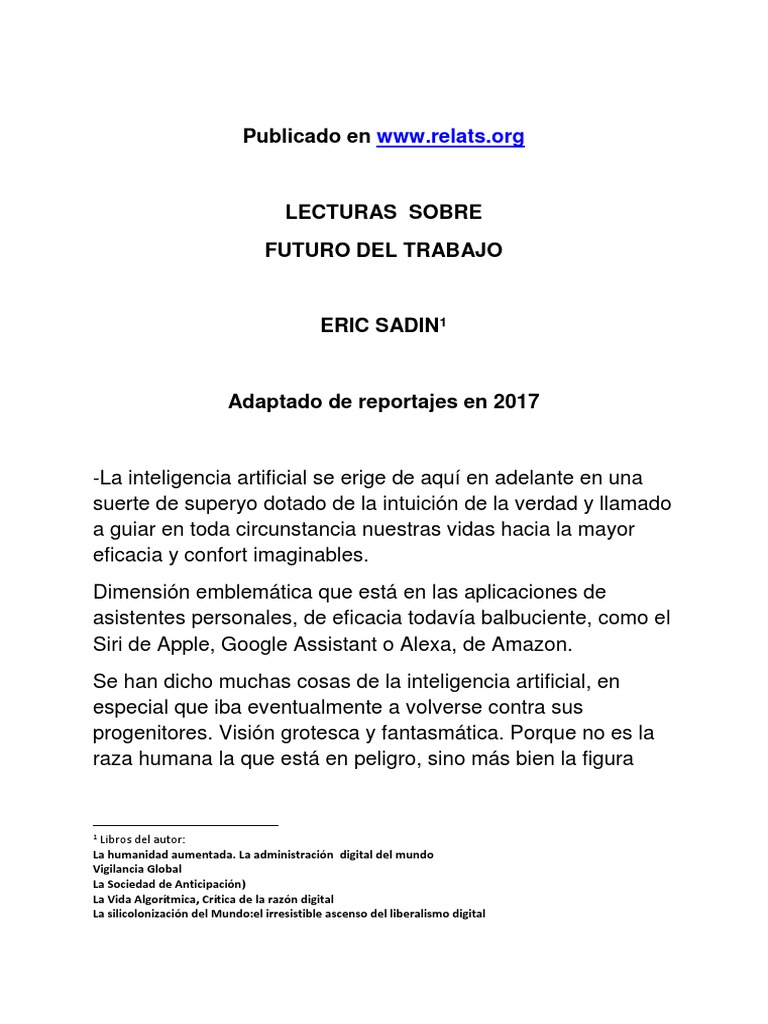 Eric Sadin | PDF | Vida | Sociedad
