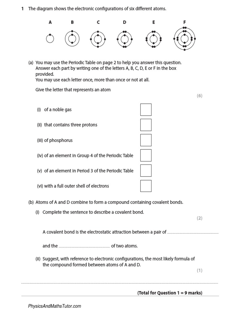 Atomic Structure 1 QP | PDF | Ionic Bonding | Chemical Bond