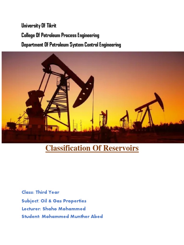 Classification of Reservoir and Reservoir Fluids | PDF | Petroleum ...