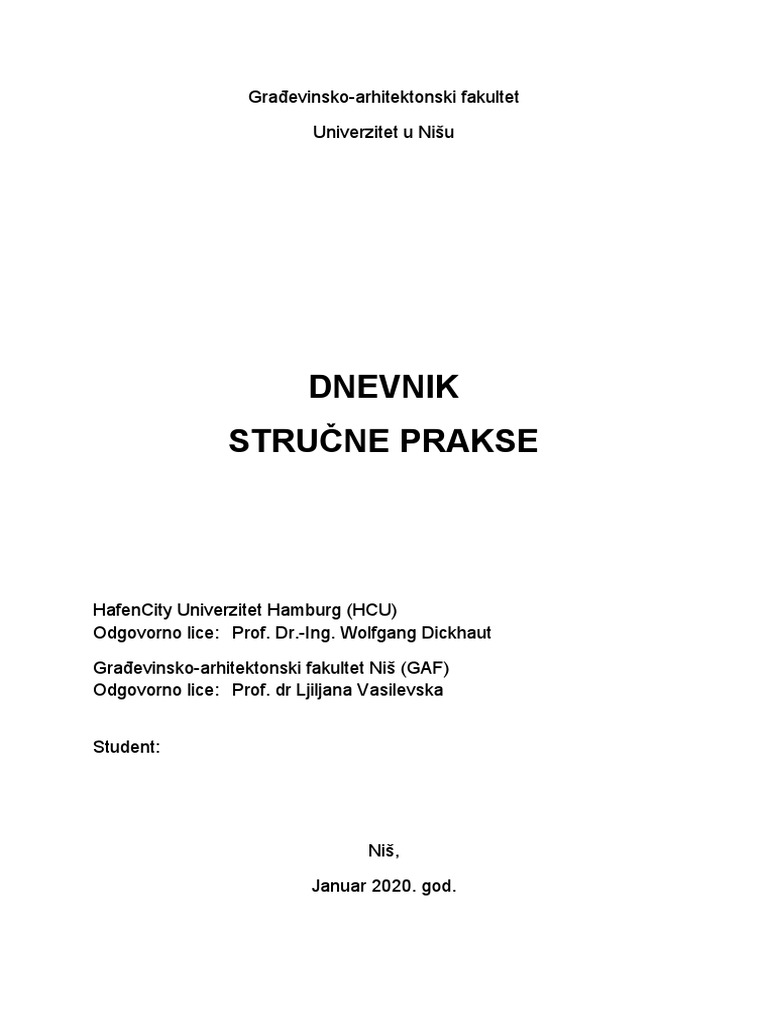 Dnevnik Stručne Prakse | PDF