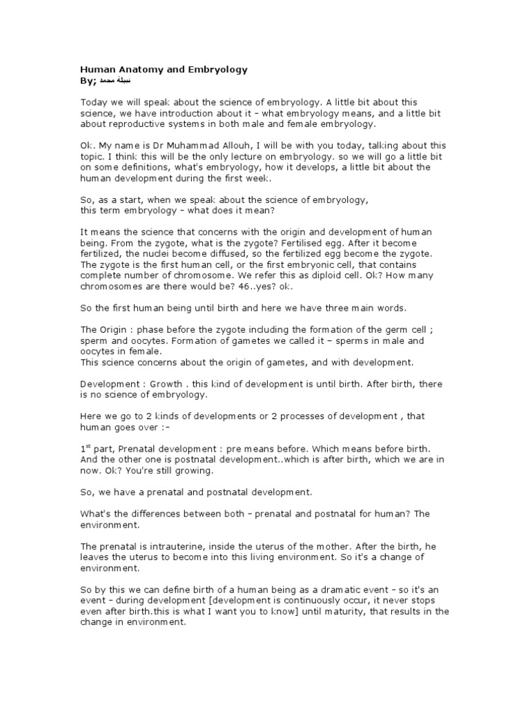 Embryology & Reproductive Systems | PDF | Implantation (Human Embryo ...