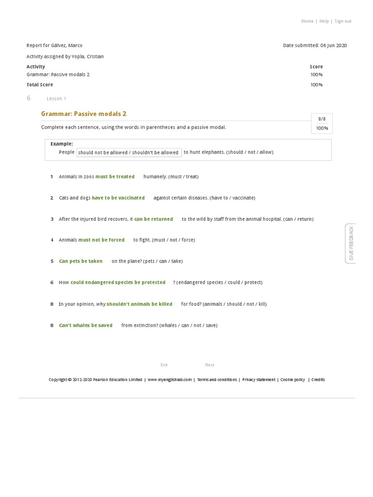 Grammar - Passive Modals 2 - Mode - Report - Unit 6 - Lesson 1 ...