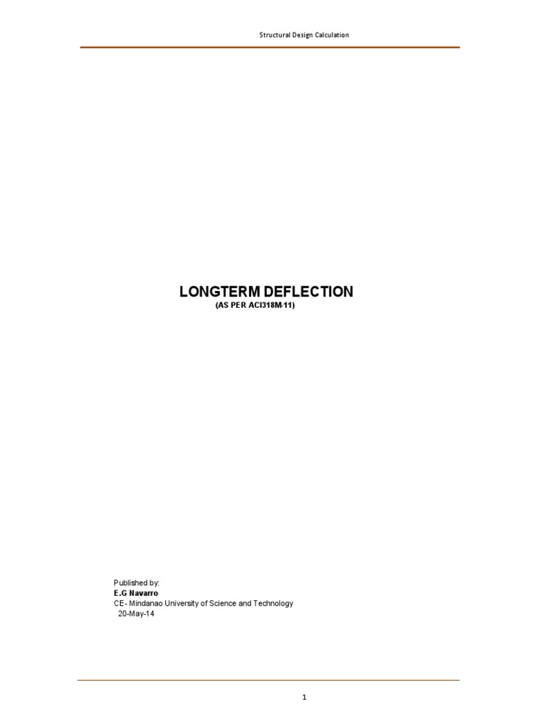 Longterm Deflection Comparison With Etabs | PDF | Beam (Structure ...