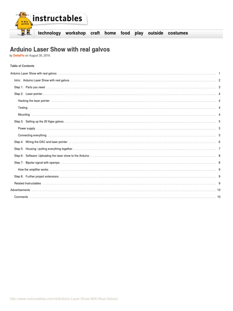 Arduino Laser Show With Real Galvos | PDF | Amplifier | Power Supply