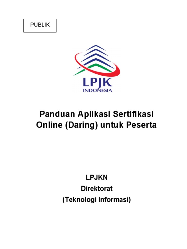 O06084-Panduan Aplikasi Sertifikasi Online (Daring) Untuk Peserta-2.0 | PDF | Bisnis ...
