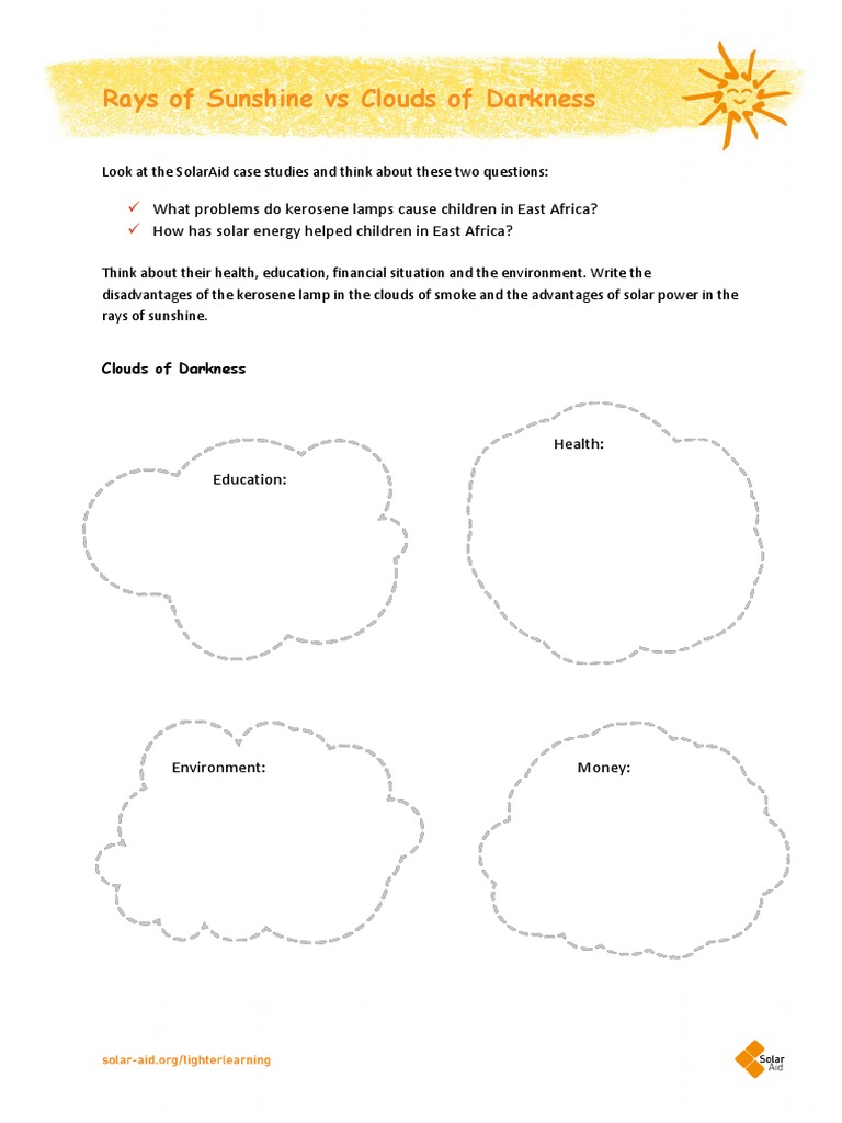 Worksheet 1 Sunshine Vs Darkness | PDF