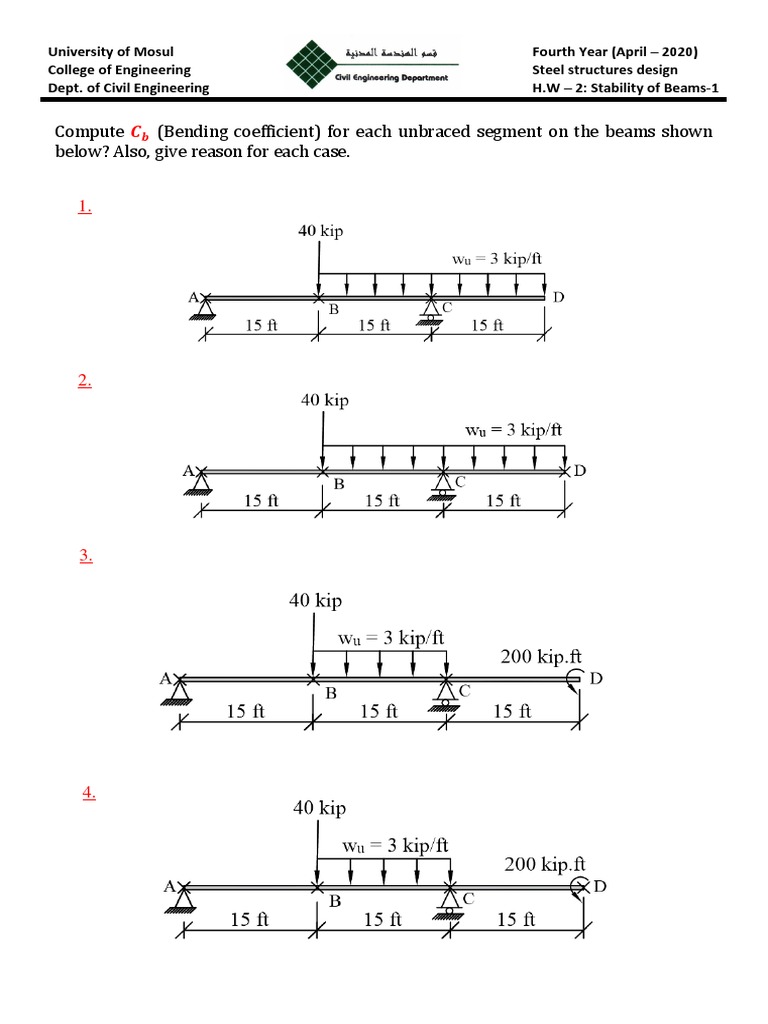 Bending Coefficient Calculation for Beams | PDF